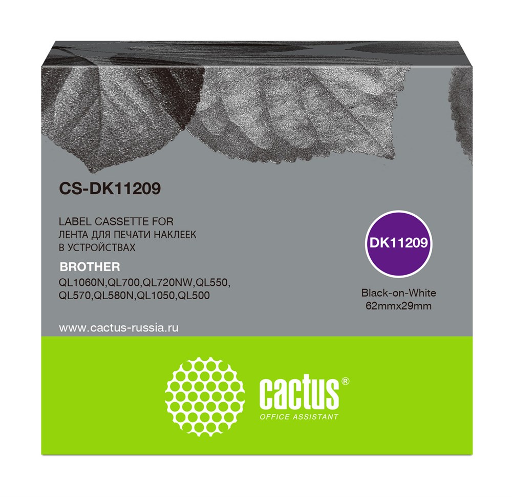 Картридж для термопринтера CACTUS CS-DK11209 Black, совместимый