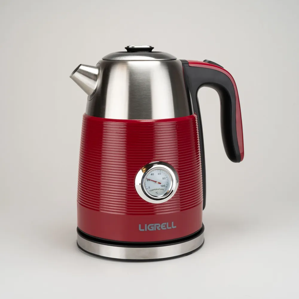 Чайник электрический LIGRELL LEK-1757STR 1.7 л красный, серебристый