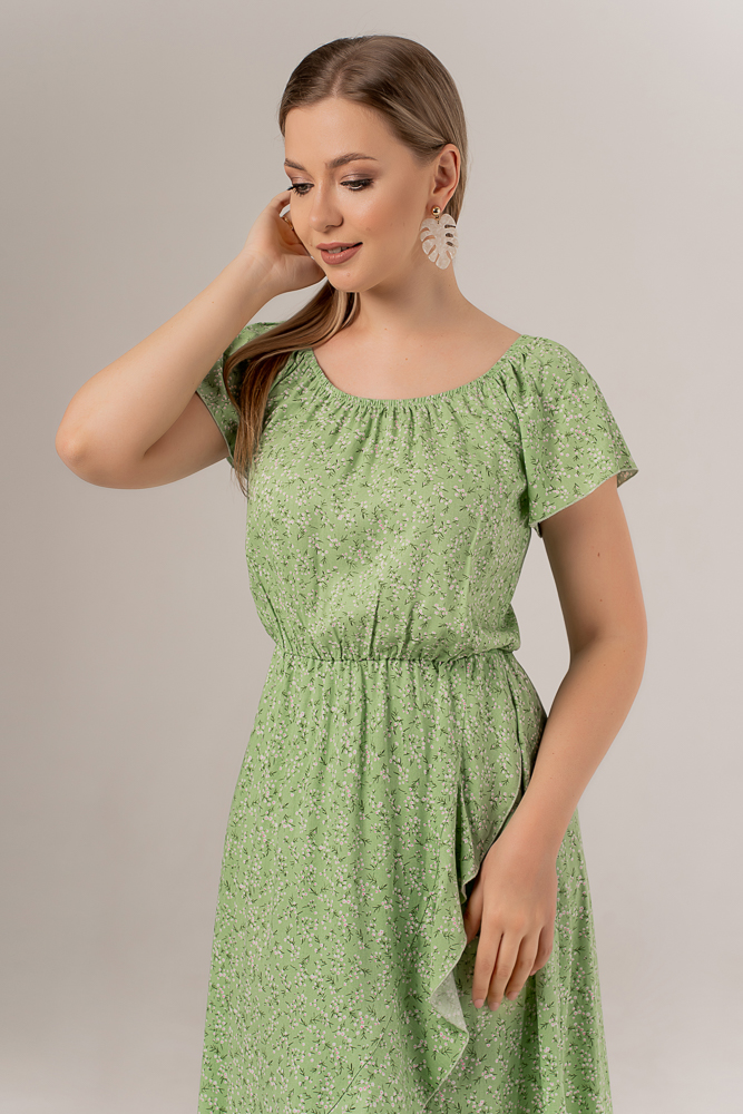 Платье женское Петербургский Швейный Дом 1468-1 зеленое 44 RU