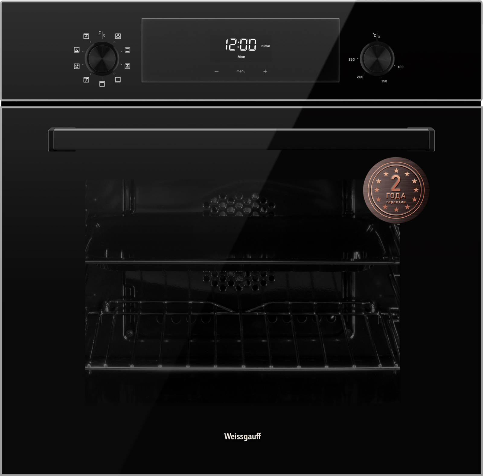 Встраиваемый электрический духовой шкаф Weissgauff EOV 306 SВ Black Еdition черный