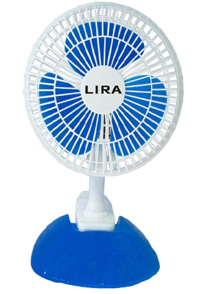 Вентилятор настольный, на прищепке Lira LR 1102 White, Blue