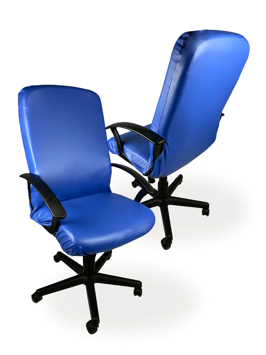 Чехол на мебель для компьютерного кресла ГЕЛЕОС 501Л, размер L, под кожу, синий