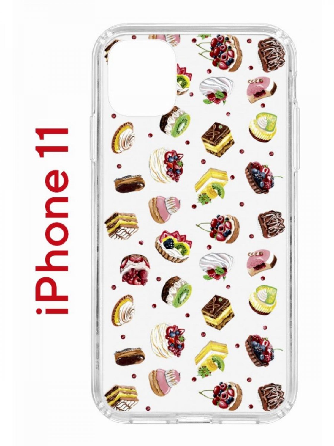 Чехол на iPhone 11 с принтом Kruche Print Cake, бампер с защитой камеры