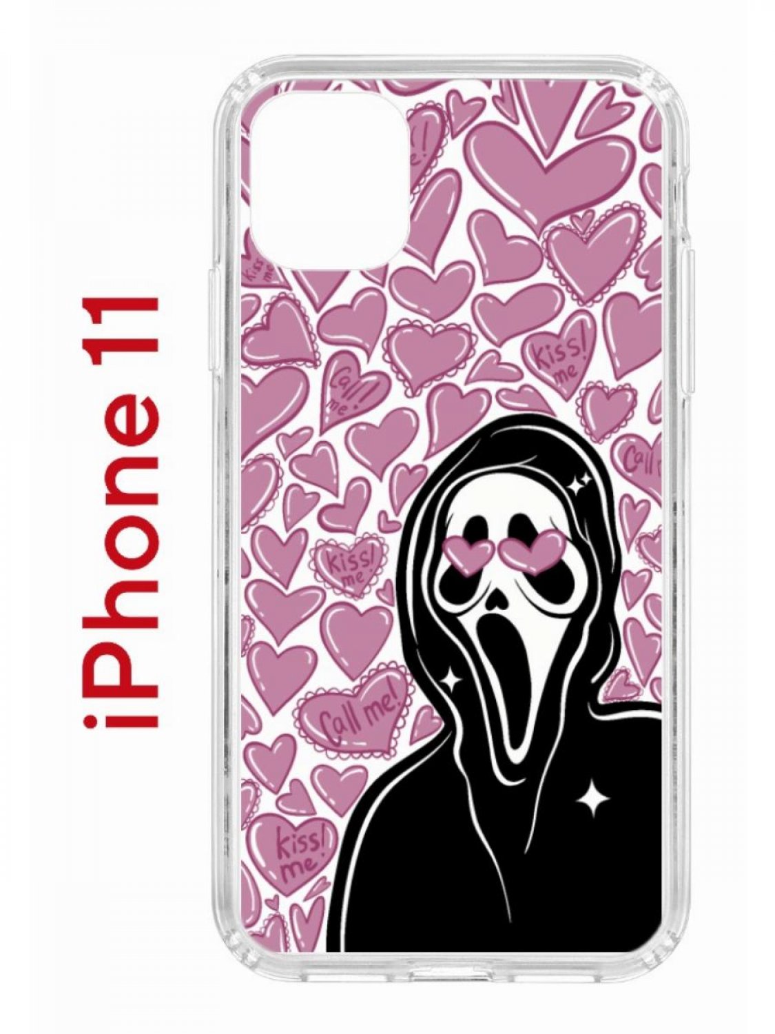 Чехол на iPhone 11 с принтом Kruche Print Любовь и Крик, бампер с защитой камеры