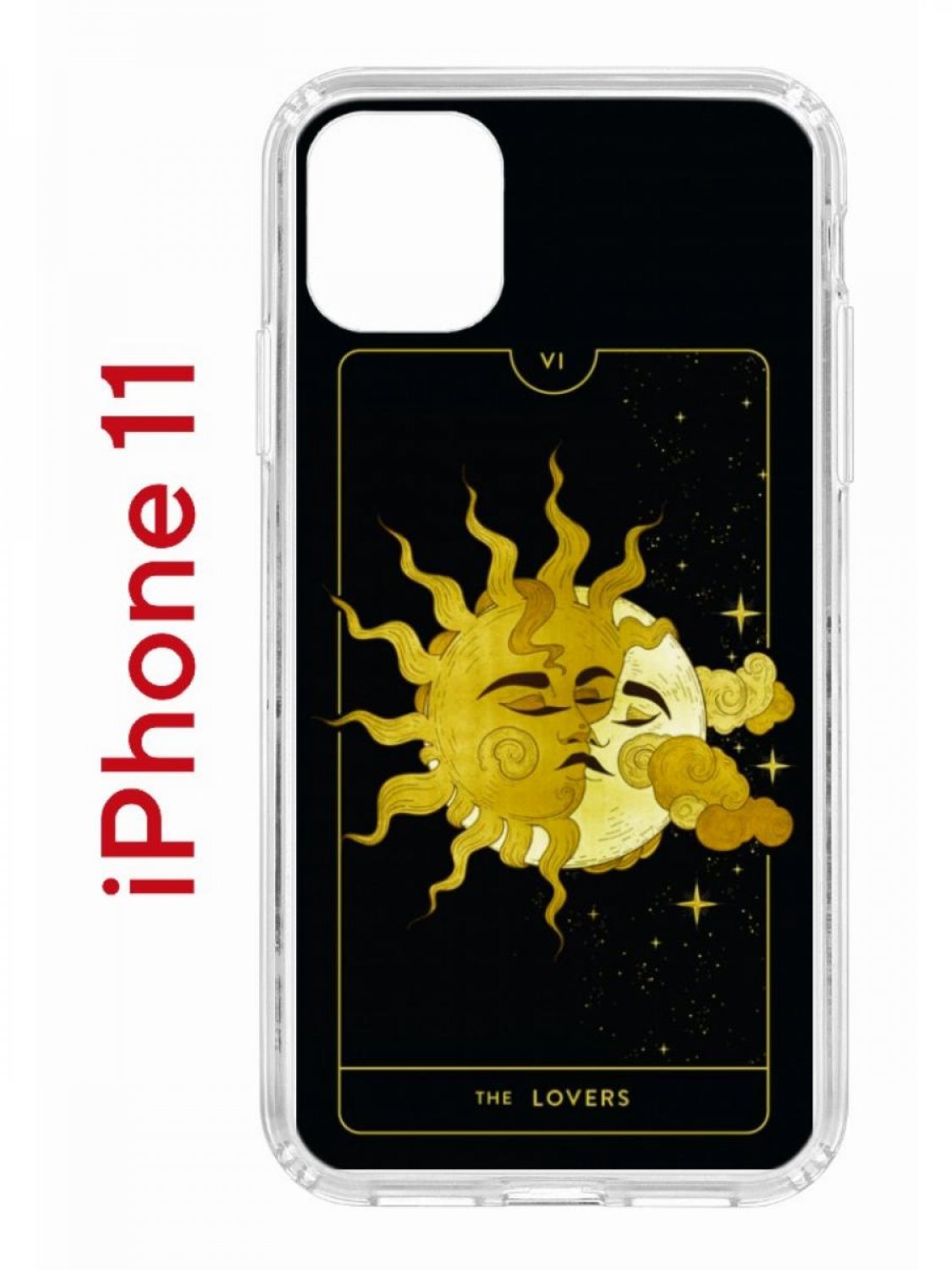 Чехол на iPhone 11 с принтом Kruche Print Tarot Lovers, бампер с защитой камеры