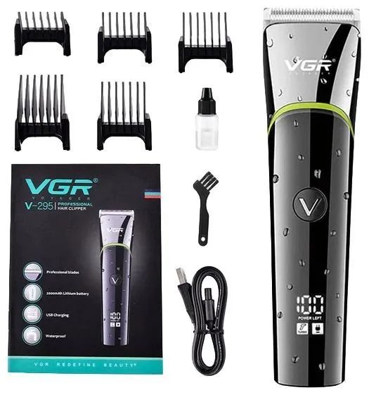 Машинка для стрижки волос VGR V-295 серебристая, черная