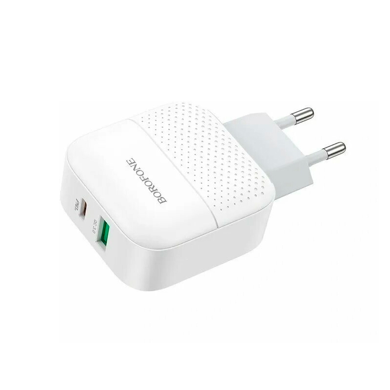 Сетевое зарядное устройство Borofone BA46A Premium USB+Type-C PD18+QC3.0 White