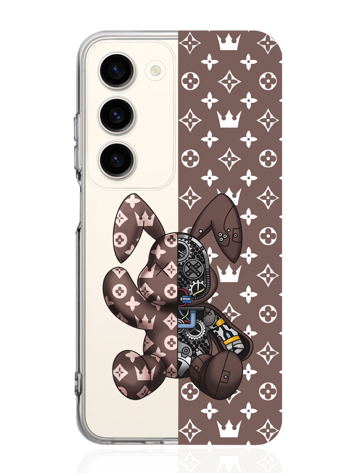 Чехол MustHaveCase для Samsung Galaxy S23 Bunny Коричневый прозрачный