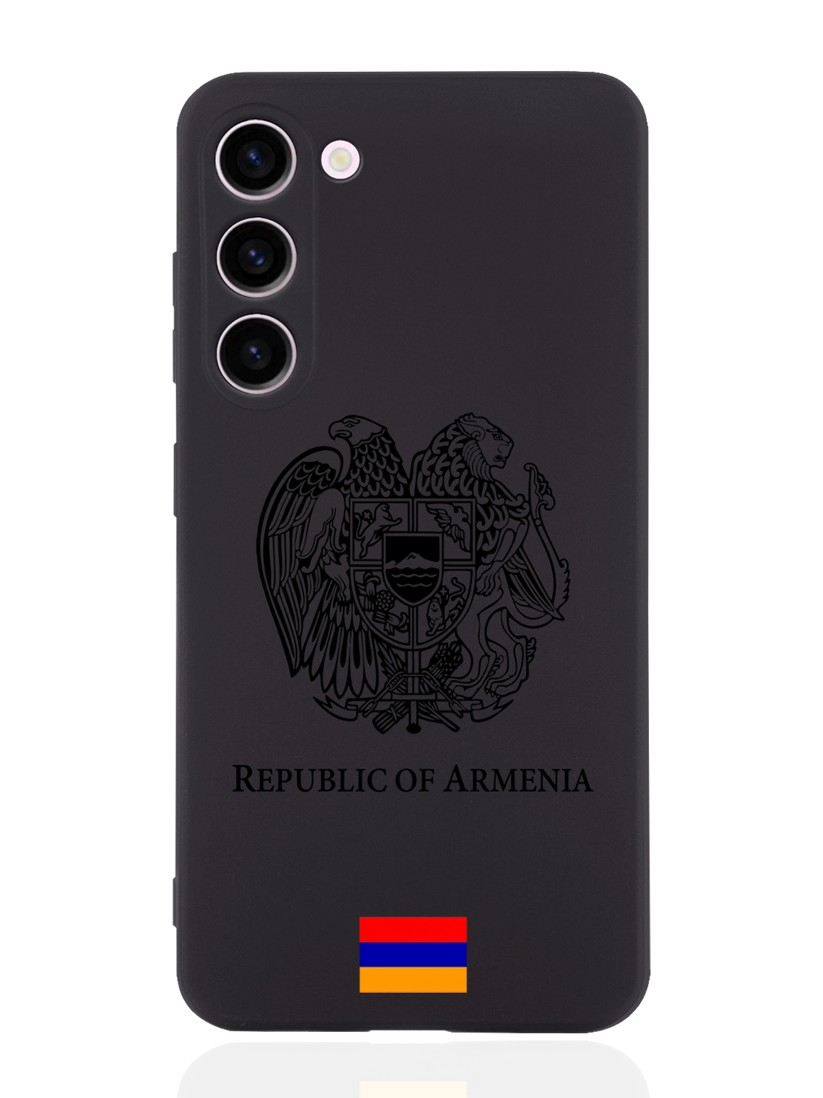 Чехол SignumCase для Samsung Galaxy S23+ Черный лаковый Герб Армении черный