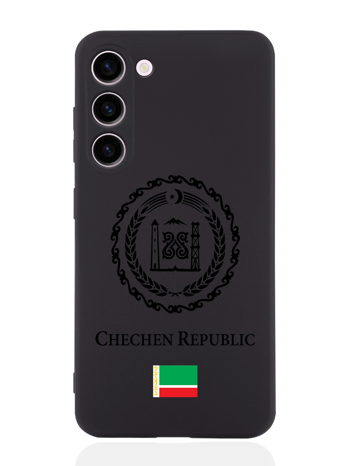 Чехол SignumCase для Samsung Galaxy S23+ Черный лаковый Герб Чечни черный