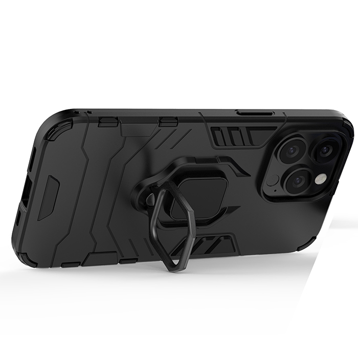 Противоударный чехол с кольцом Panther Case для iPhone 13 Pro (черный)