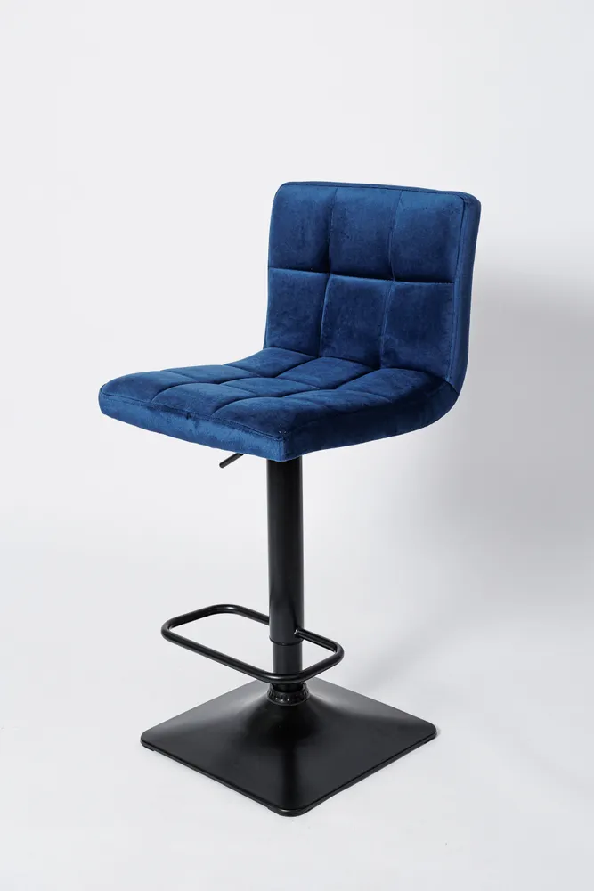 Барный стул ЦМ BN-1012 RQ, синий велюр