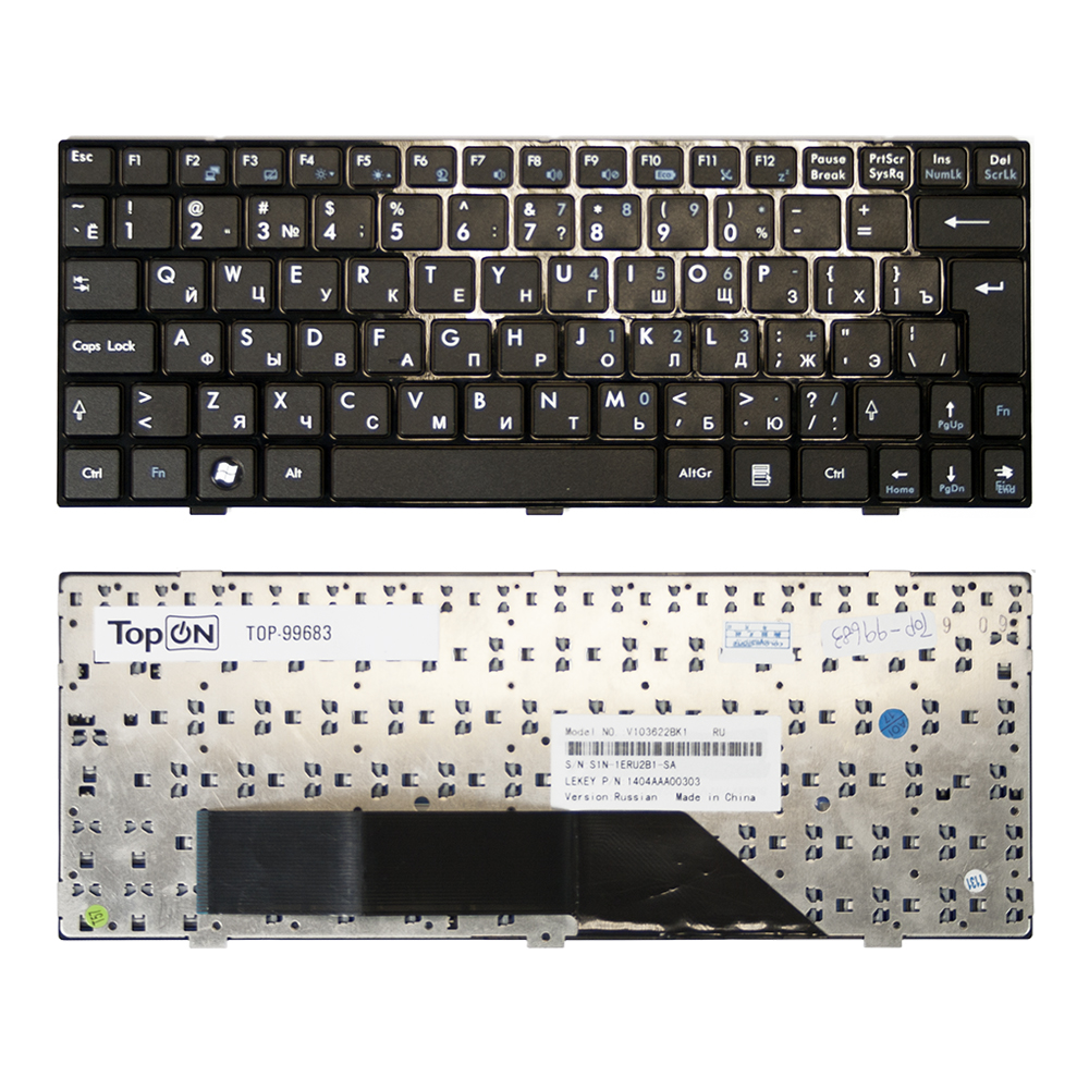 Клавиатура TopON для ноутбука MSI U135, U135DX, U160, U160DX, U160DXH, U160MX Series