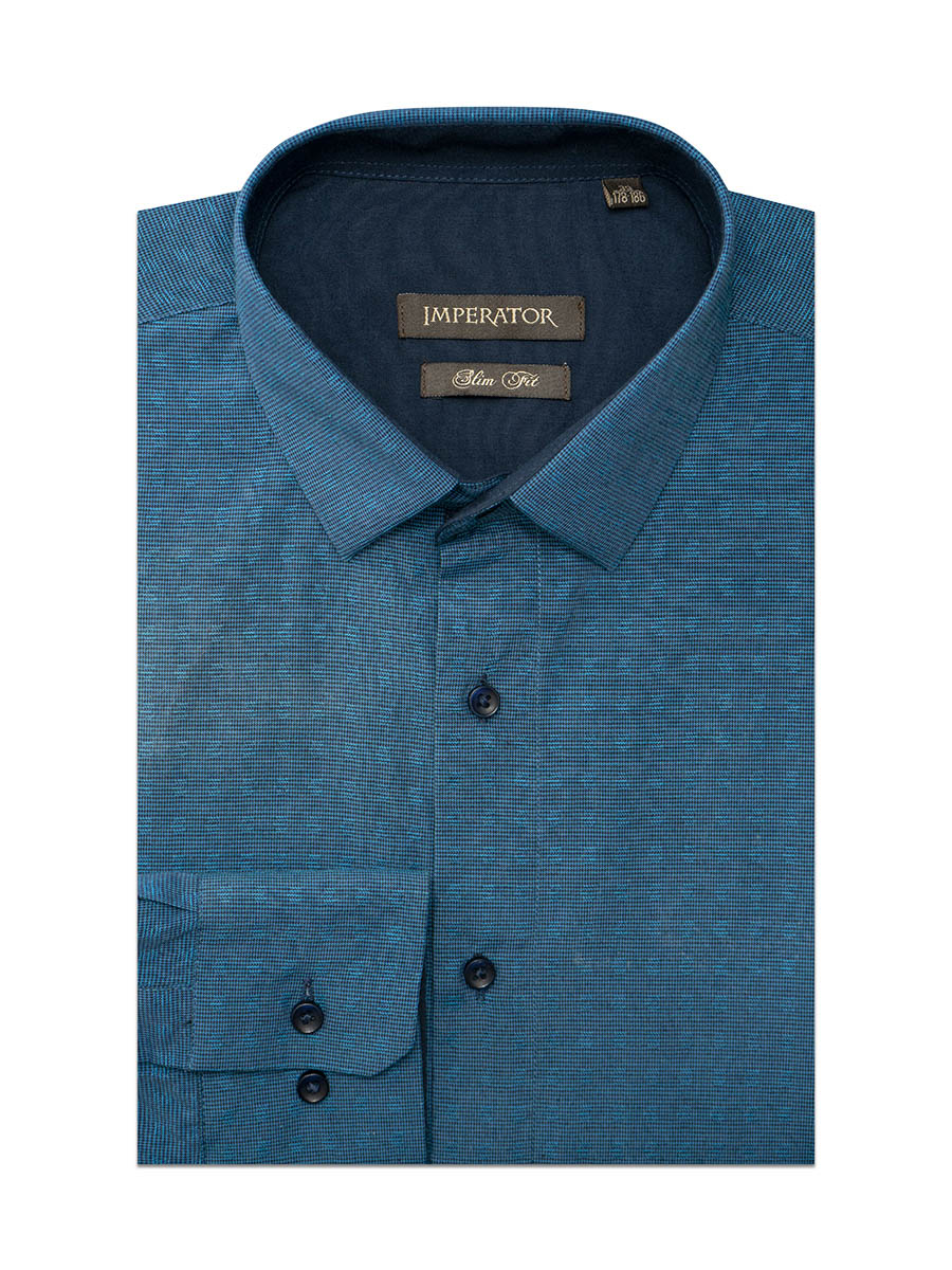 Рубашка мужская Imperator Cortes 7 sl синяя 41/170-178