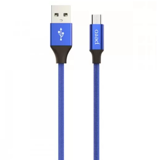 Кабель Pero DC-02 micro-USB, 2А, 1м, синий (PRDC-02MU1MBL)