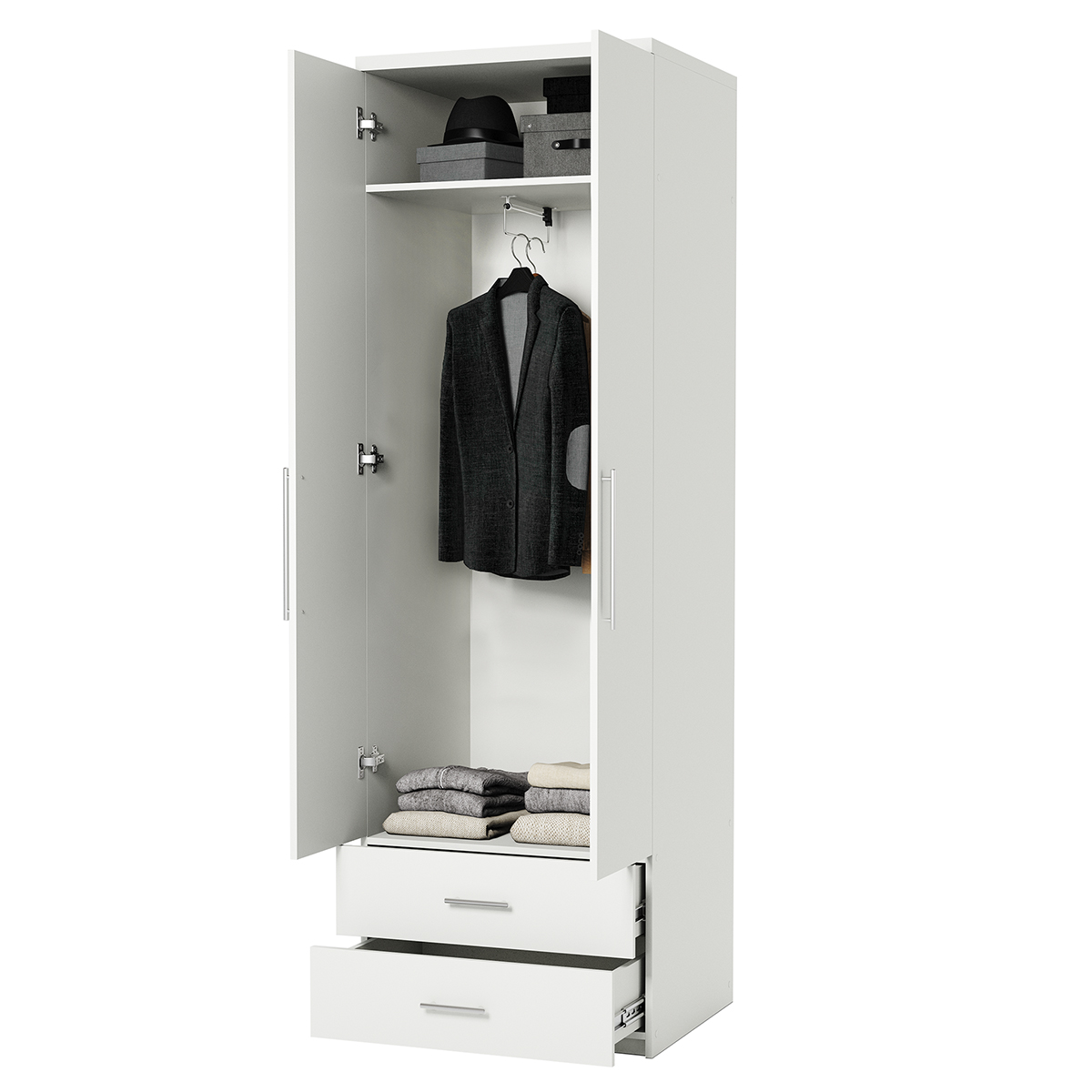 Шкаф для одежды с ящиками Шарм-Дизайн Мелодия МШЯ-21 60х45 белый