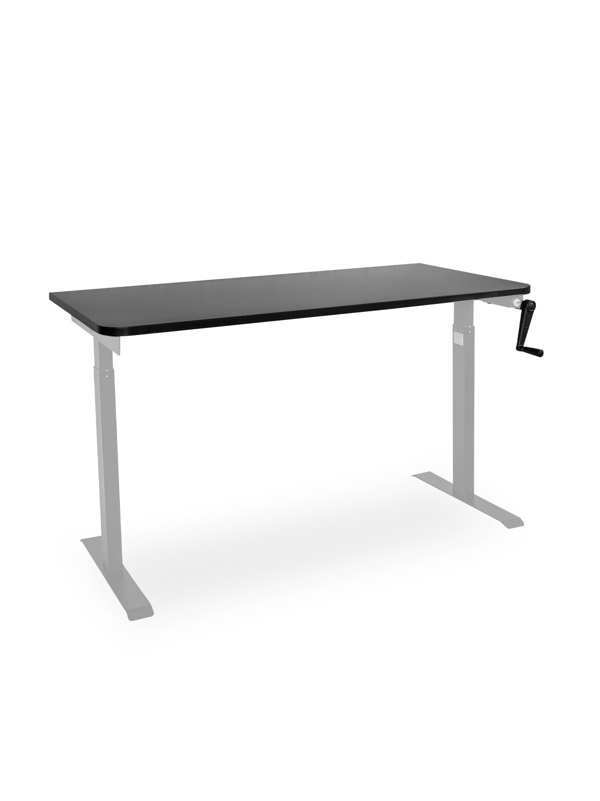 Регулируемый стол LuxAlto с ручным механизмом, серый, черная столешница 160x70см, 34109