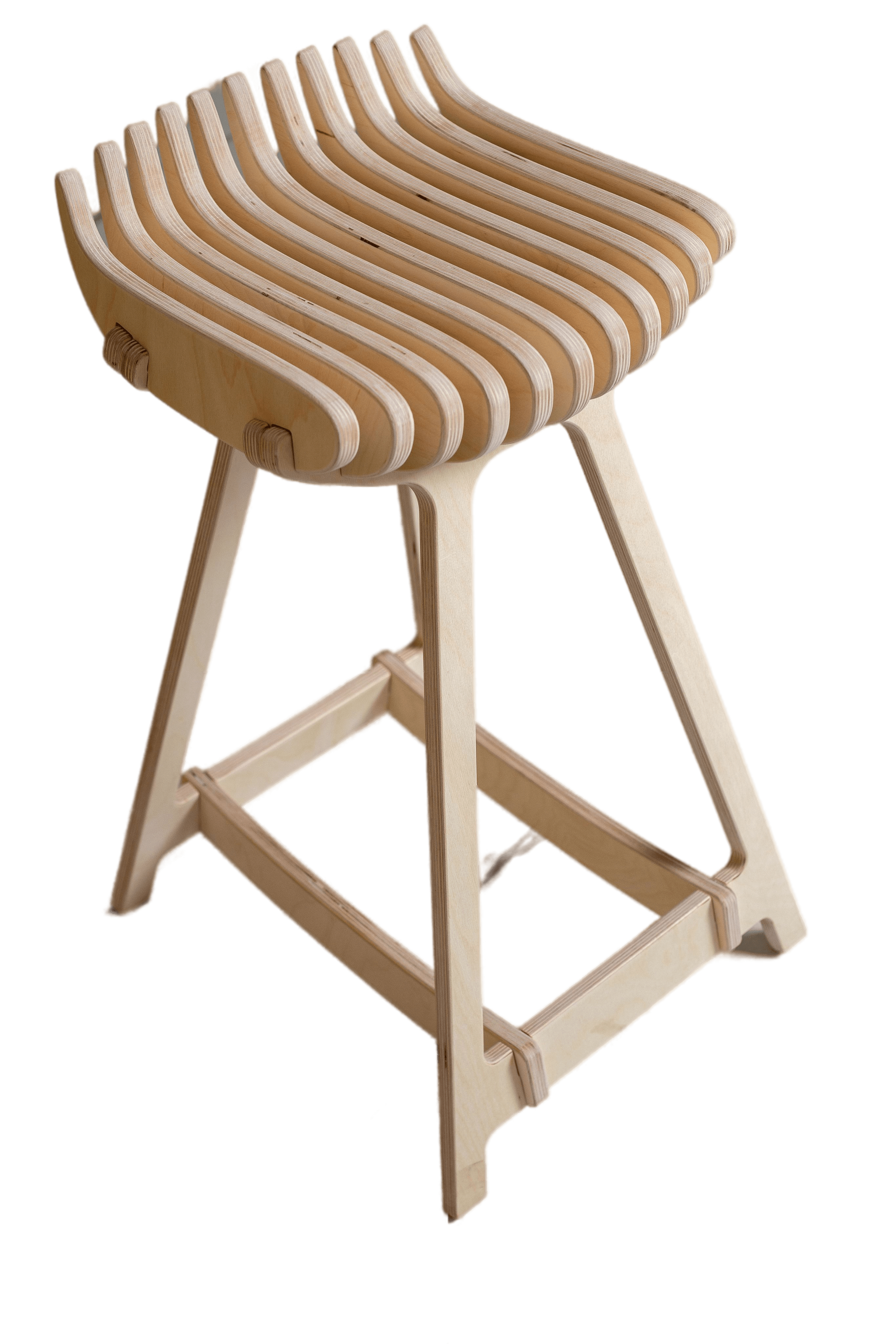 Барный стул Playwoods из дерева натуральный нешл мини