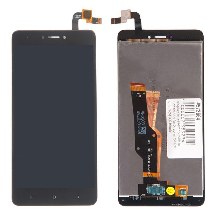 Дисплей Rocknparts с тачскрином для Xiaomi Redmi Note 4X черный