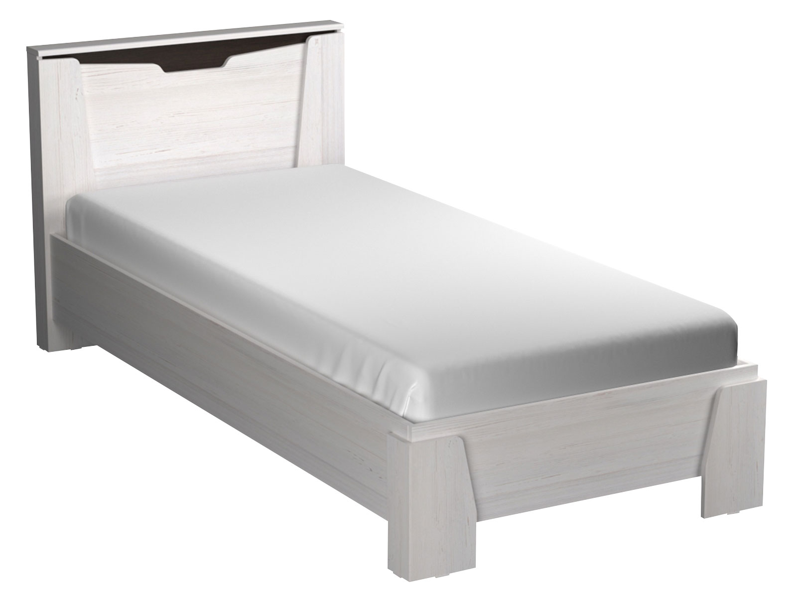 Кровать СБК Гарда Дуб Винтерберг белый, 90х200 см, С основанием, Без подъемного механизма