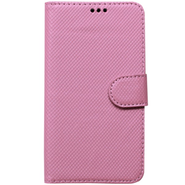Универсальный кожаный чехол-книжка Texture (5.3-5.7") Pink