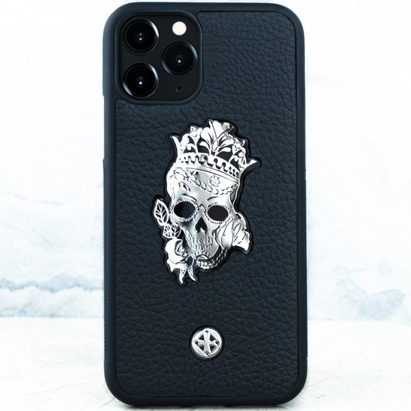 Чехол iPhone 14 Pro - Princess Calavera Black Leather - Euphoria HM Premium