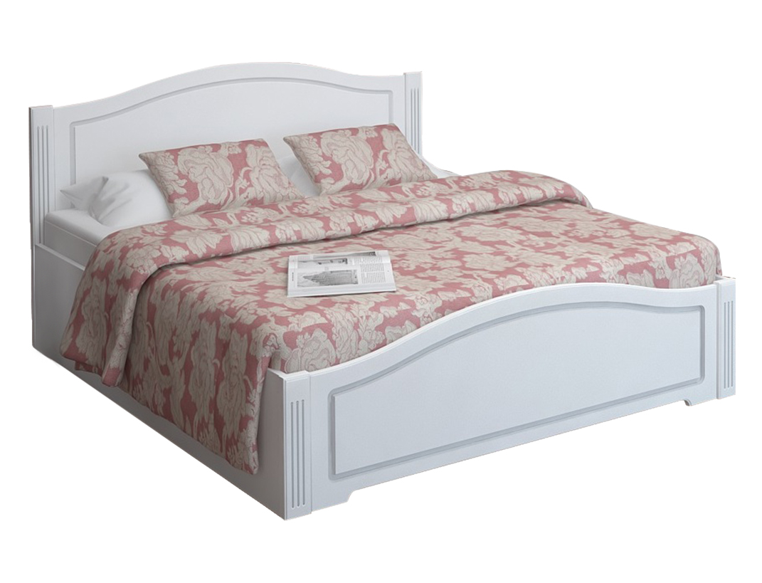 Двуспальная кровать Виктория 5 с подъемным механизмом Белый глянец