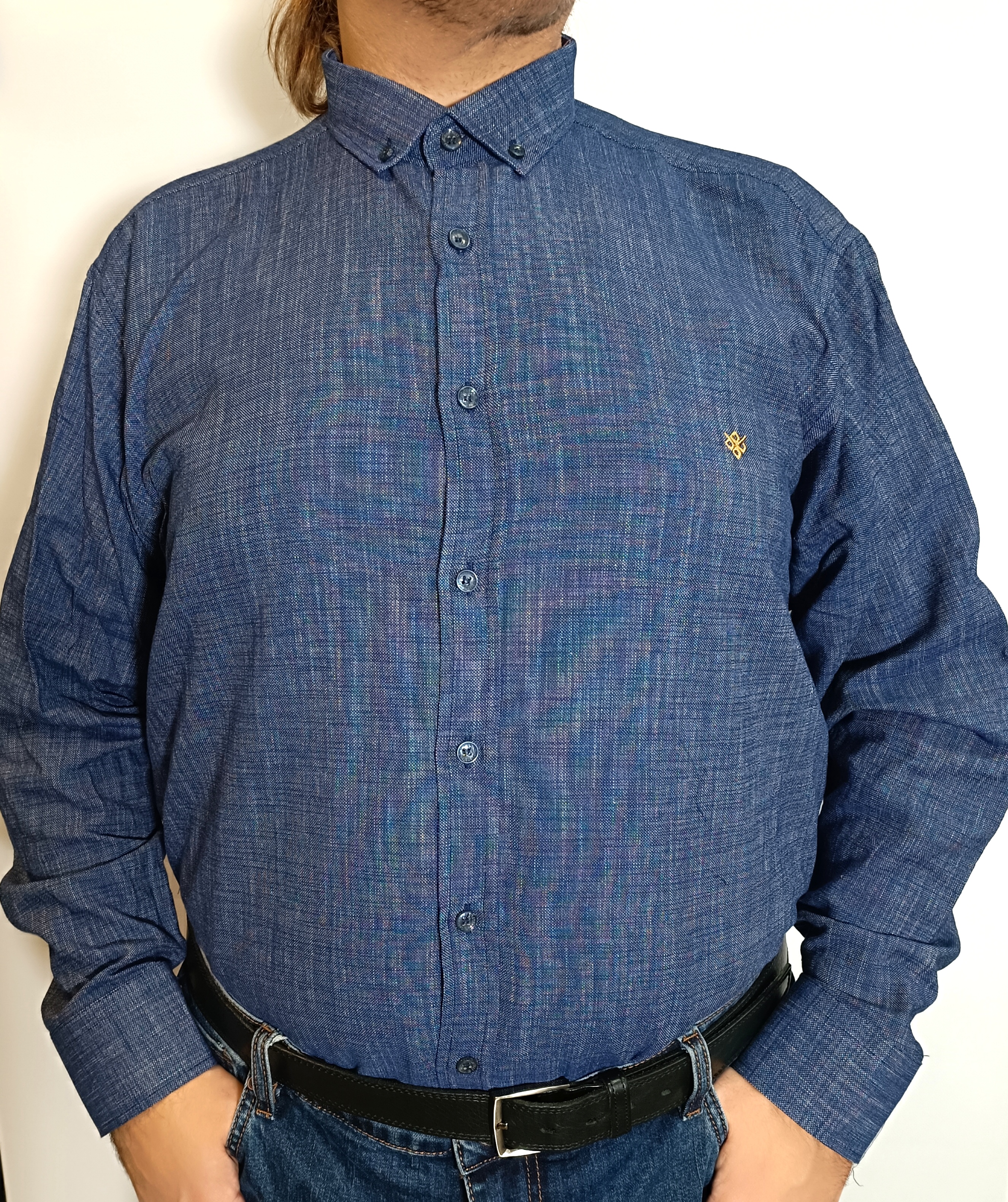 Рубашка мужская Castelli 1632 синяя 4XL