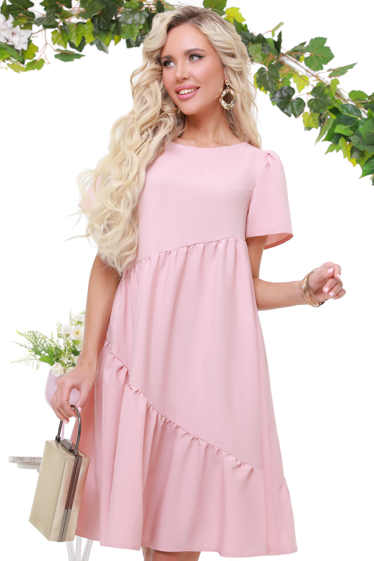 Платье женское DSTrend Секреты красоты розовое 52 RU