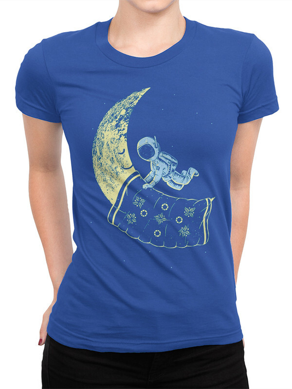 Футболка женская Dream Shirts Космонавт и Луна синяя L