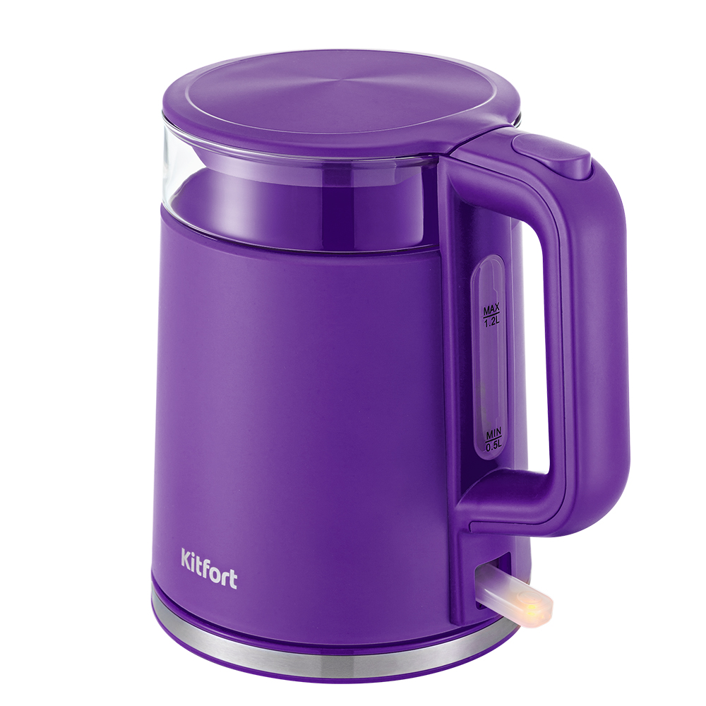 Чайник электрический Kitfort КТ-6124-1 1.2 л Transparent, Purple
