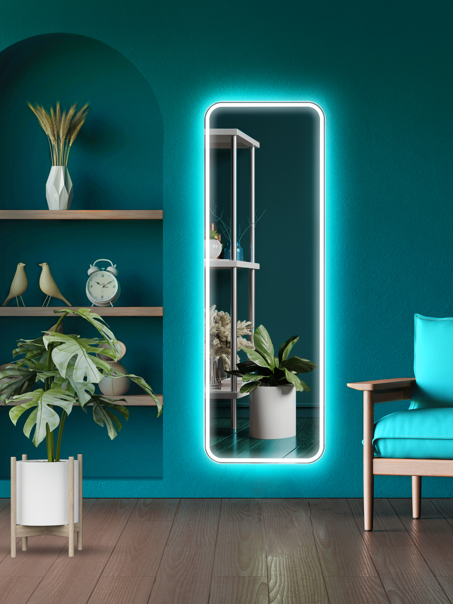 Зеркало настенное с подсветкой интерьерное Silver Mirrors "Breeze", 50х150 см