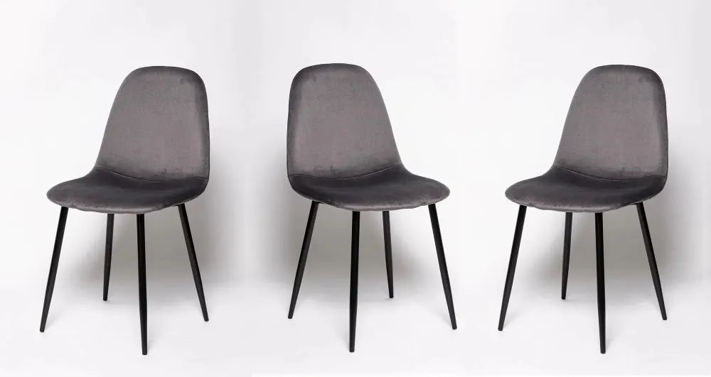 Комплект стульев для кухни La Room XS2441, 3 шт, графит, велюр