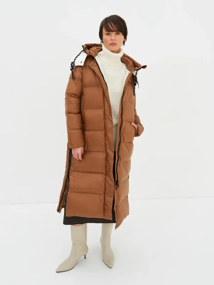 Пуховик-пальто женский Deha D93583.87118 коричневый M