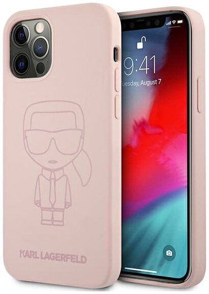 Чехол CG Mobile Karl Lagerfeld Liquid silicone Ikonik outlines Hard для iPhone 12 Pro Max