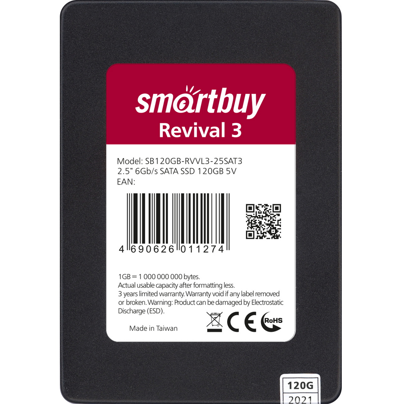 SSD накопитель SmartBuy Revival 3 2.5" 120 ГБ (SB120GB-RVVL3-25SAT3)