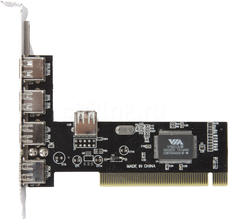 PCI-e контроллер NoBrand PCI-E VIA6212 (ASIA PCI 6212 4P USB 2.0)