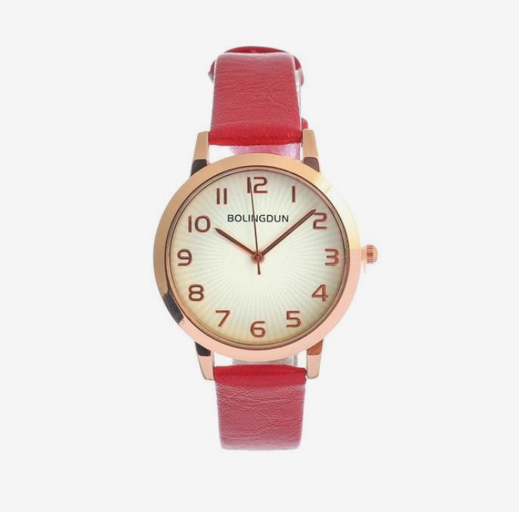 Наручные часы женские, Бернини, циферблат d 3,6 см, красные
