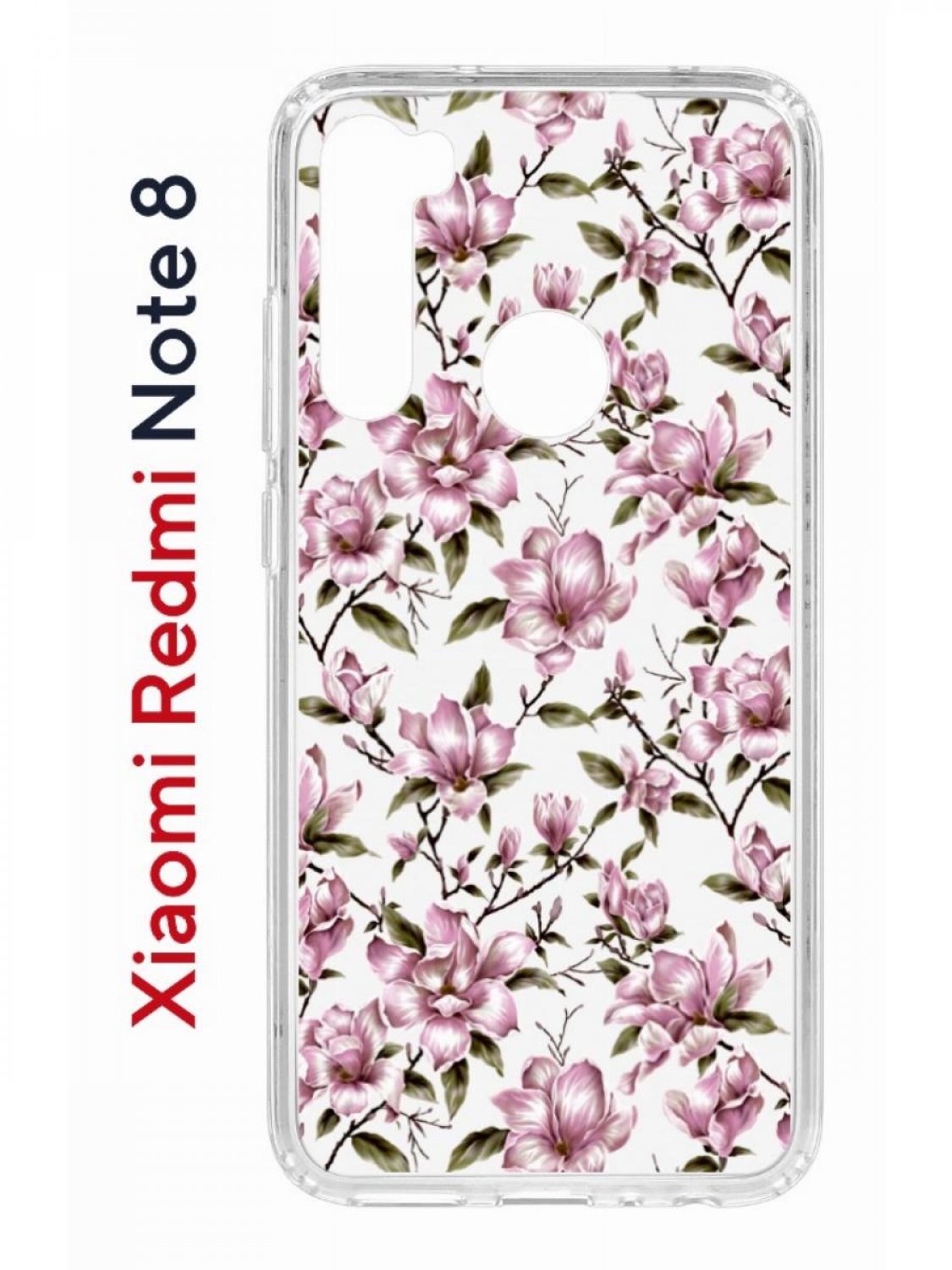 Чехол на Xiaomi Redmi Note 8 Kruche Print Нежность,противоударный бампер,с защитой камеры