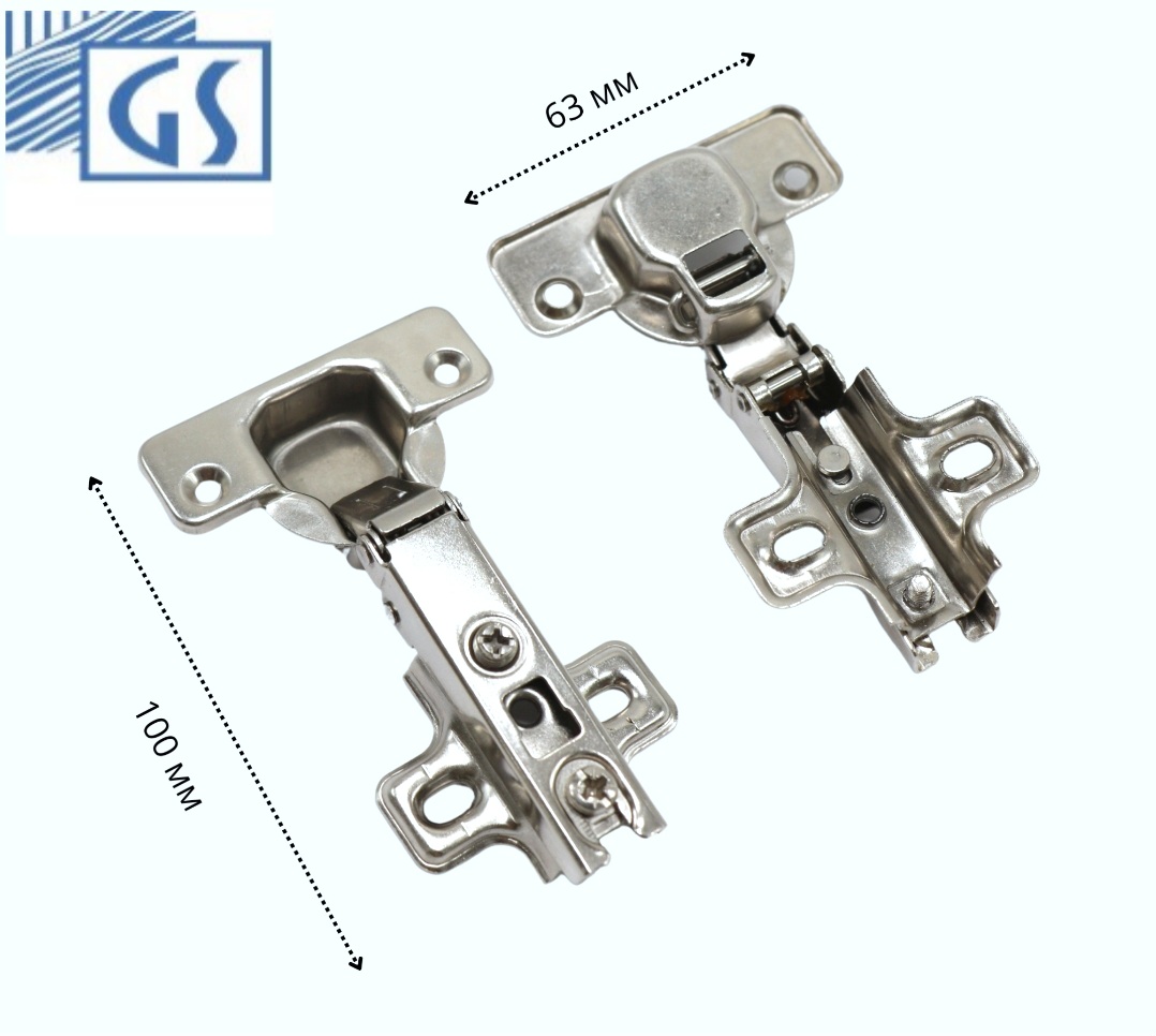 Петля GS мебельная накладная, SLIDE-ON без доводчика, 105 градусов, 2шт. П-75894