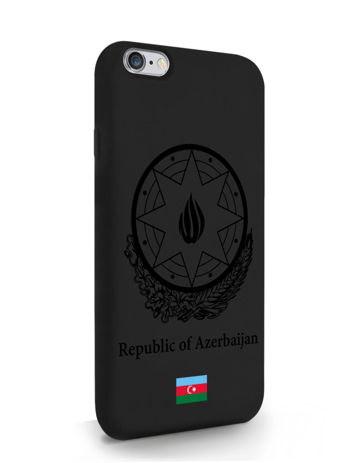 Чехол SignumCase для iPhone 6/6s, черный лаковый Герб Азербайджана, черный