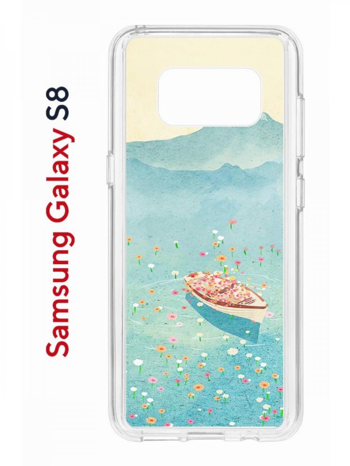 Чехол на Samsung Galaxy S8 Kruche Print озеро цветов,противоударный бампер с принтом