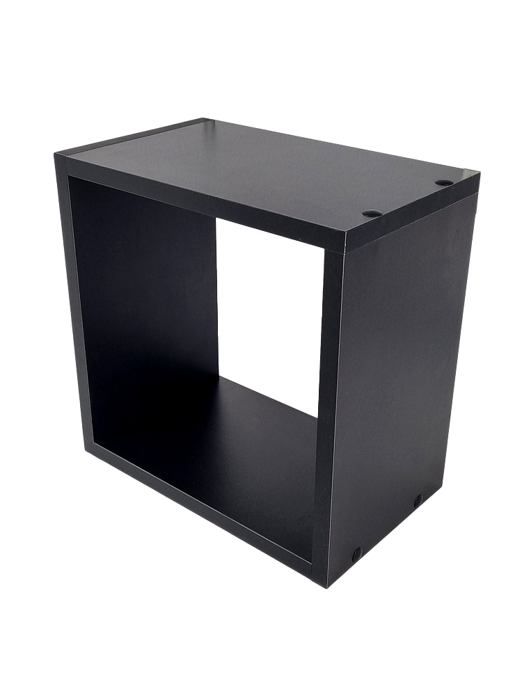 Полка URM настенная навесная прямая куб для дома и офиса для хранения вещей и книг, черная