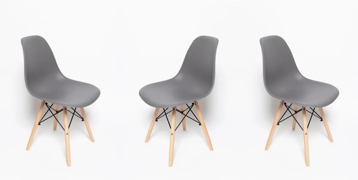 Комплект стульев для кухни из 3 шт. ЦМ, SC-001 серый, пластиковый