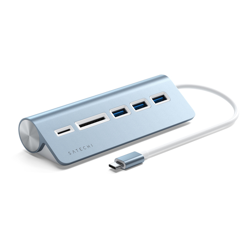 Концентратор Satechi Type-C Aluminum USB Hub & Micro/SD Card Reader with Cable Blue
