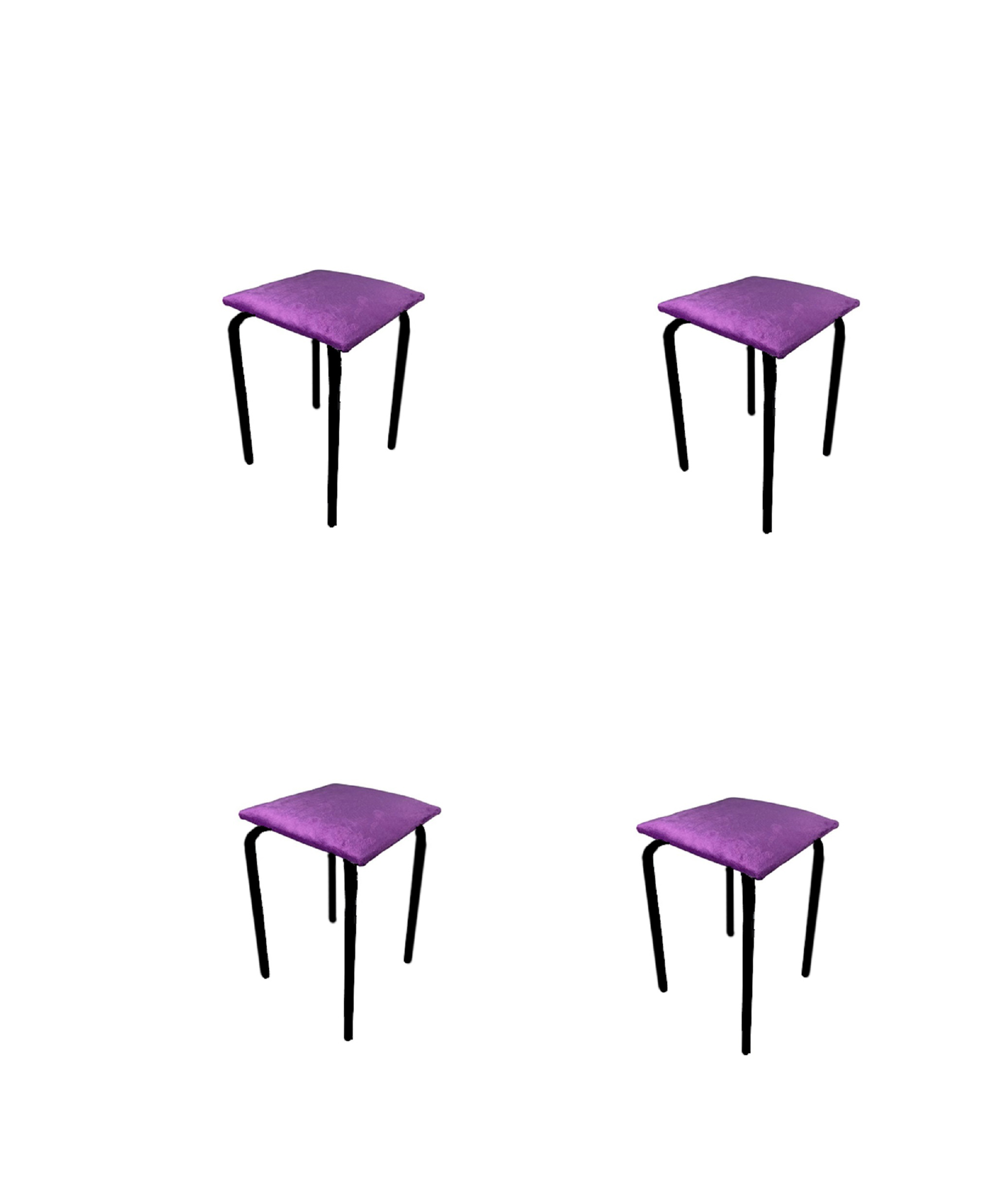 Табурет складной Arrau велюр фиолетовый с мягким сиденьем, 4 шт, нагрузка до 100 кг