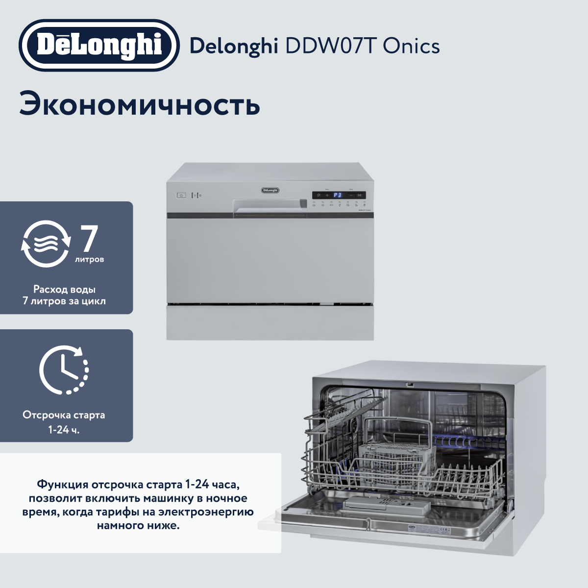 Посудомоечная машина Delonghi DDW07T Onics White