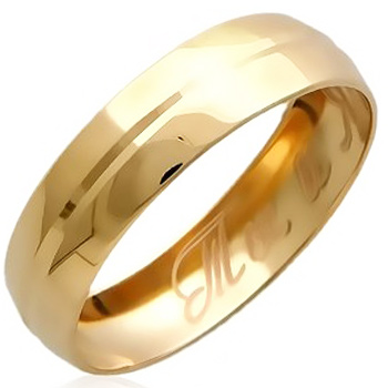 Кольцо обручальное из красного золота р. 21 Эстет 01О710162
