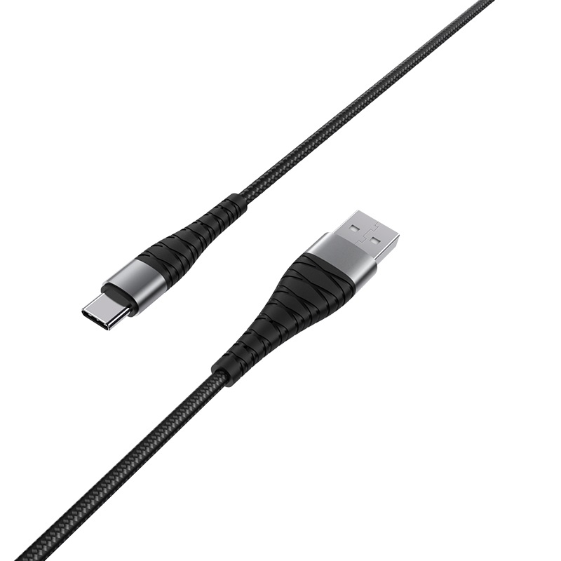 USB кабель Borofone BX32 1m ,5A ,Type C ,черный,нейлоновая оплетка