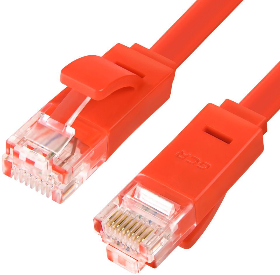 Кабель GCR RJ45-RJ45, M-M 1м Red (GCR-LNC624-1.0m)